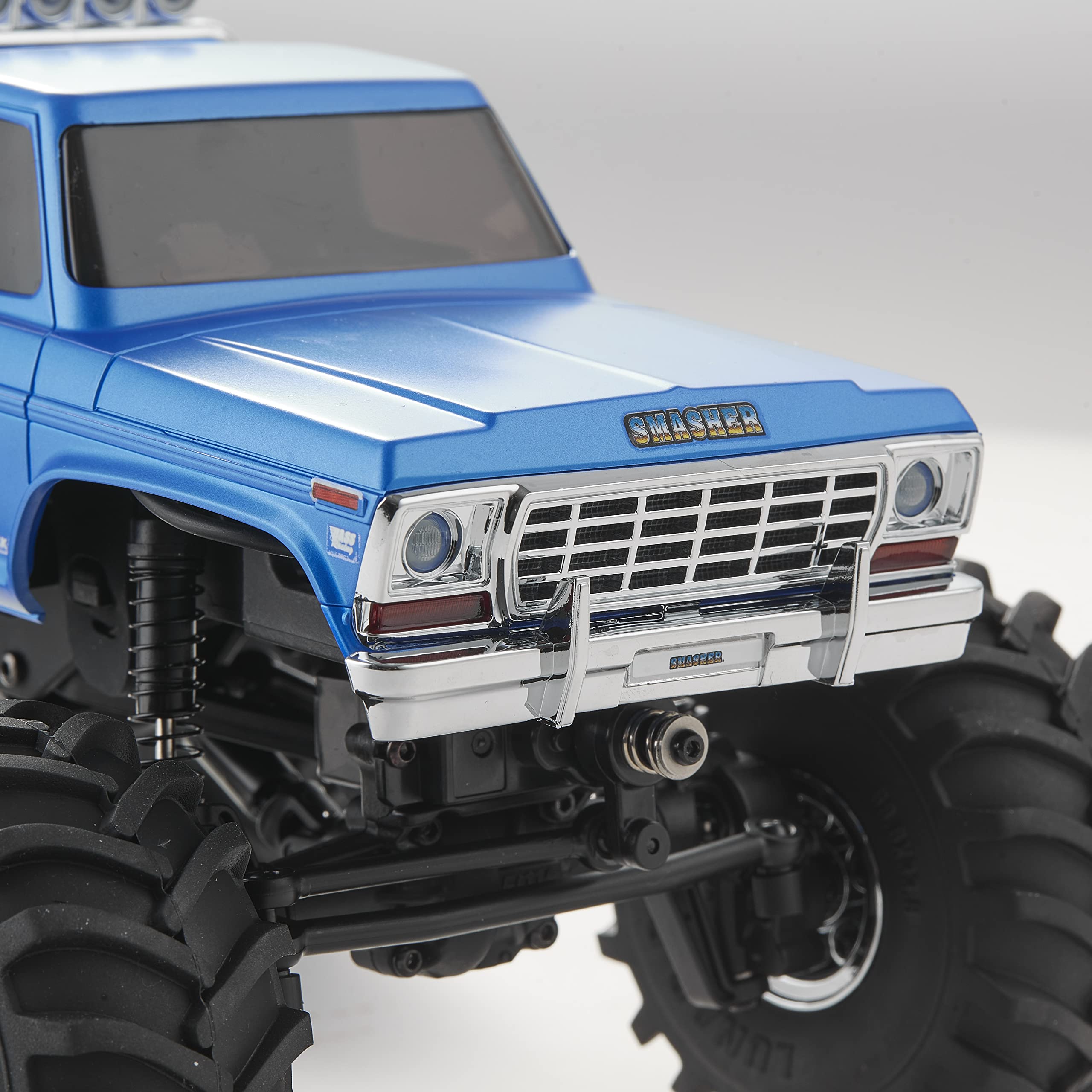 WOWRC RC Truck Crawlers FMS FCX24 Smasher, 1/24 Remote Control Monster Truck Mini RC Rock Crawler, Hobby RC Cars 8km/h 2 Speed Transmission for Adults, 2.4Ghz RTR with Battery, USB Charger, Blue