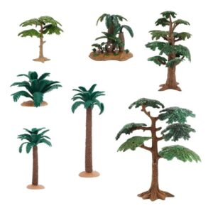 bdbd 7pcs mixed model trees, 1.7-9 inch(4.5-24 cm), ho scale trees, diorama trees, model train scenery, s for projects scenics trees