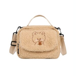 kawaii crossbody bag cute plush bear purse small wallet mini shoulder bag