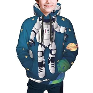 wikoss space astronaut spaceship boys pullover hoodies fashion hooded sweatshirts for youth teens kids