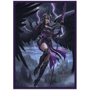 fantasy north - kelastria - doombringer angel - 100 smooth matte tcg trading card sleeves - fits magic mtg commander pokemon and other card games - playing card sleeves