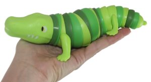 1 alligator wiggle - gator crocodile reptile large articulated jointed moving slug toy - unique