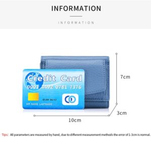 PUNCK 2023 New Unisex Anti-Credit Card Fraud Folding Mini Wallet, Solid Color Leather Mini Wallet For Women Small Trifold Wallet (Dark Blue)