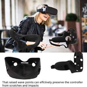 Controller Grips Cover for Oculus Quest 2, Silicone VR Shell Cover Accessories Set with Face Cover Lens Rotective Cover for Quest 2 Accessories (Black)