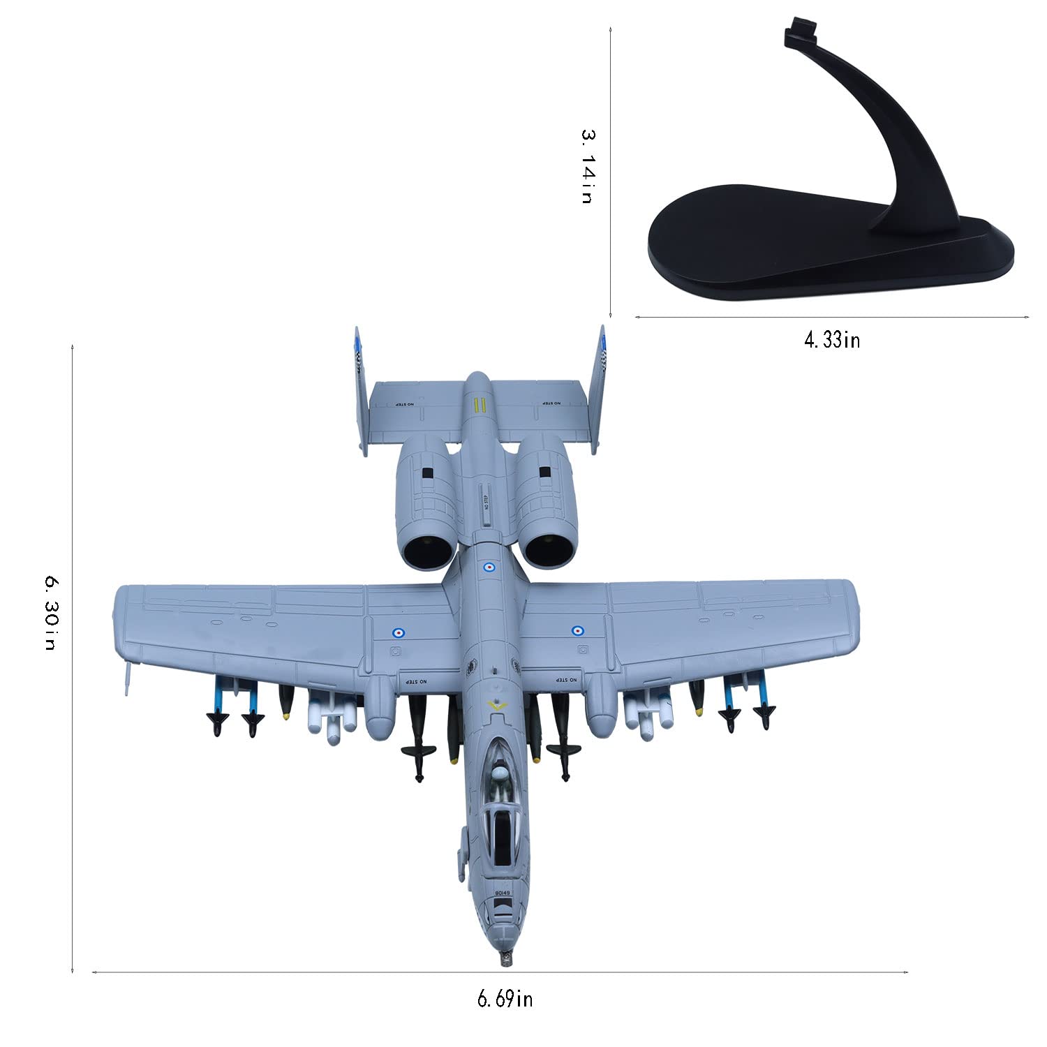 Udnorbay 1/100 A-10 Thunderbolt II Warthog Attack Plane Metal Fighter Military Model