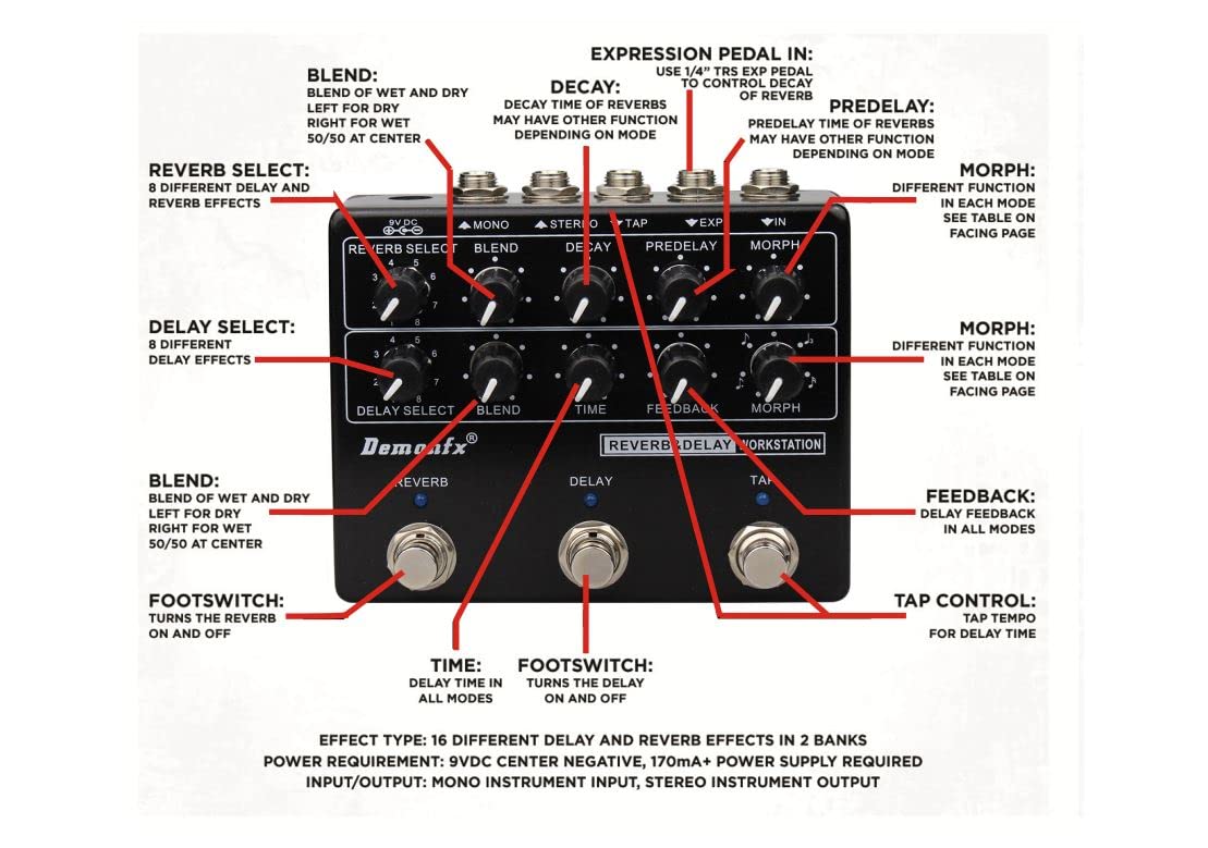 Demon FX RDW Reverb Delay Workstation Numerous Set Options