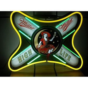 prouten 24inx20in millers high life girl neon sign (varioussizes) beer bar pub man cave business glass lamp light