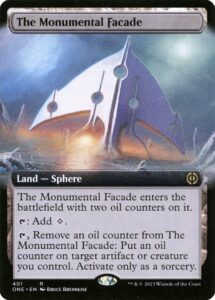 magic: the gathering - the monumental facade (401) - extended art - phyrexia: all will be one