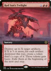 magic: the gathering - red sun's twilight (386) - extended art - phyrexia: all will be one