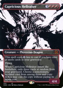 magic: the gathering - capricious hellraiser (310) - borderless - phyrexia: all will be one