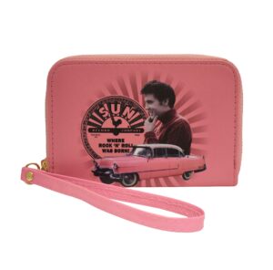 sun records elvis presley wallet, pink - mid-south products