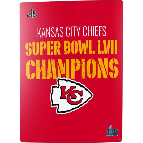 Skinit Decal Gaming Skin Compatible with PS5 Bundle - Officially Licensed NFL Kansas City Chiefs Super Bowl LVII Champions Design