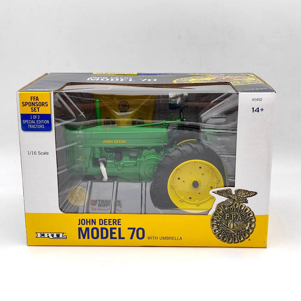 ERTL 1/16 Scale for John Deere Model 70 Tractor Farm W/ Umbrella FFA Special Edition Diecast Toys Car Models Collection Gifts