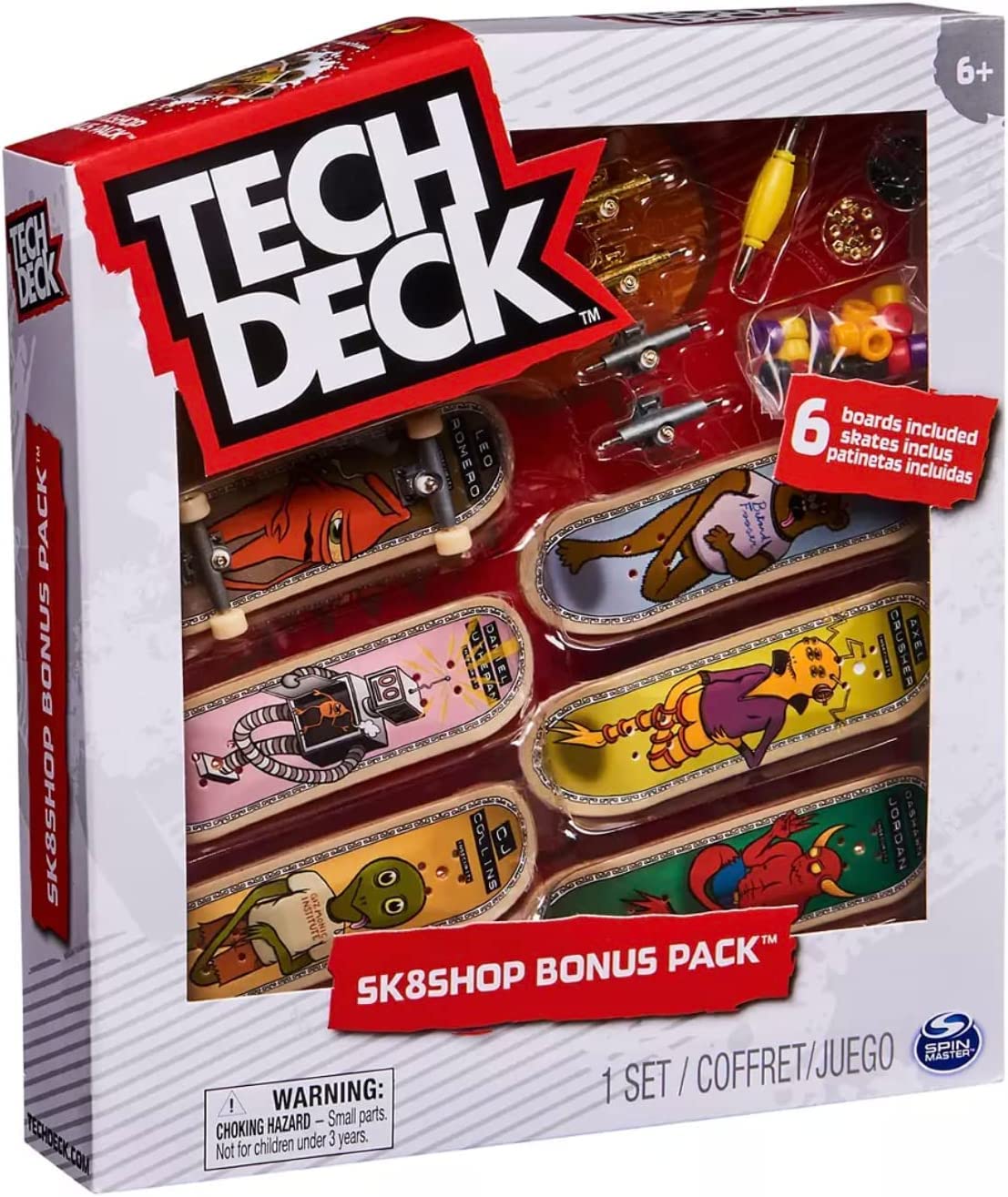 TECH DECK, Sk8shop Fingerboard Bonus Pack, Collectible and Customizable Mini Skateboards, 8 x 1.75 x 9 inches, 6066504