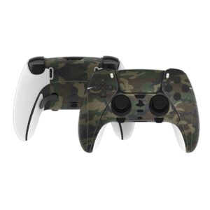 PlayVital 2 Set Skin Decals Sticker for ps5 Edge Wireless Controller, Custom Vinyl Decal Skins Wrap Cover for ps5 Edge Controller - Army Green Camouflage