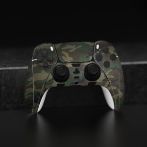 PlayVital 2 Set Skin Decals Sticker for ps5 Edge Wireless Controller, Custom Vinyl Decal Skins Wrap Cover for ps5 Edge Controller - Army Green Camouflage