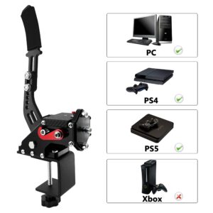 cxcesns usb ps 4/5 handbrake compatible with logitech g29 steering wheel, 64-bit usb pc handbrake applicable for simulated racing games with clip and sim card, 11.8" (pc+ps 4/5 system only)