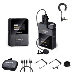 comica boomx-d1 wireless lavalier microphone with 3.5mm trs-lightning adapter for iphone