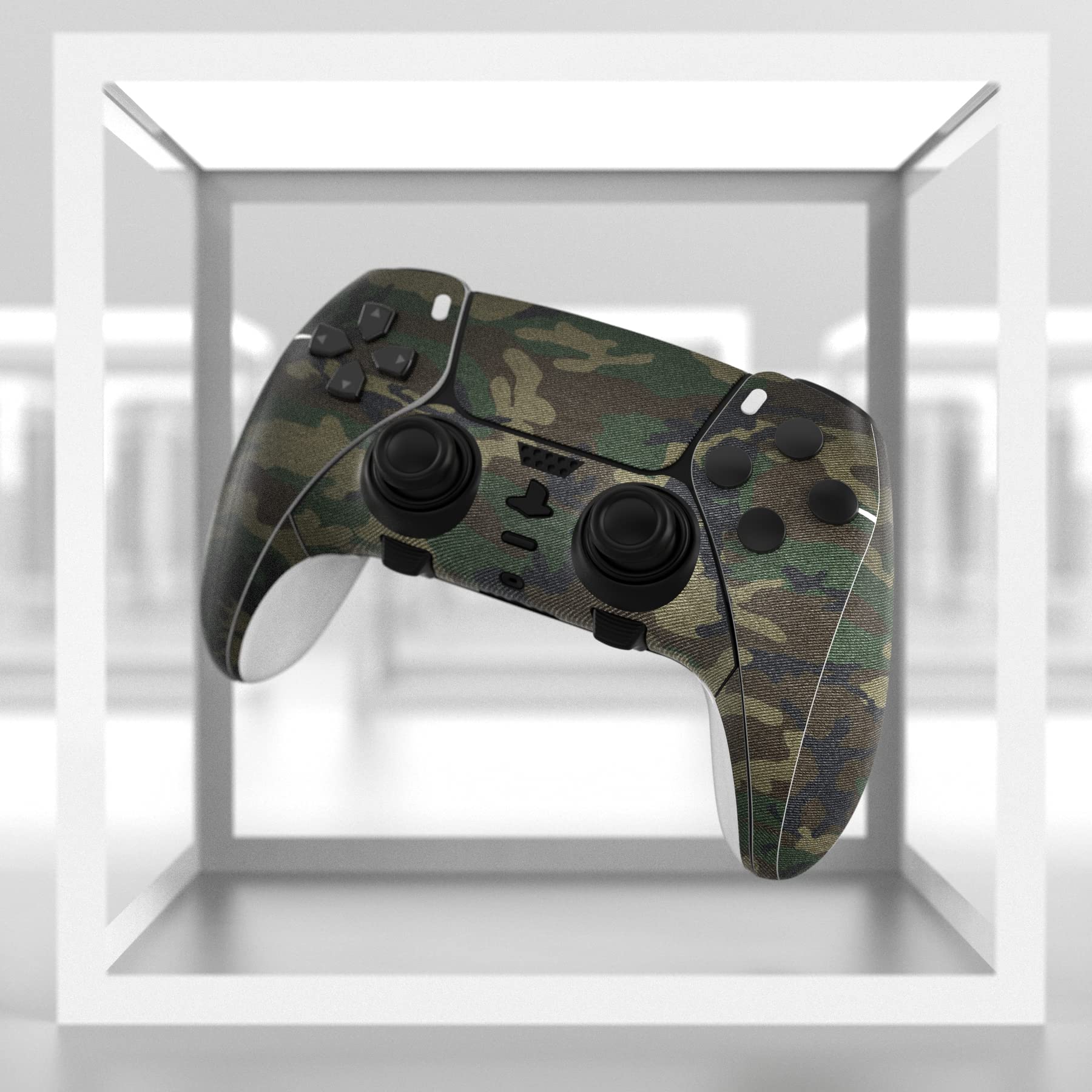 PlayVital 2 Set Skin Decals Sticker for ps5 Edge Wireless Controller, Custom Vinyl Decal Skins Wrap Cover for ps5 Edge Controller - Army Green Camouflage