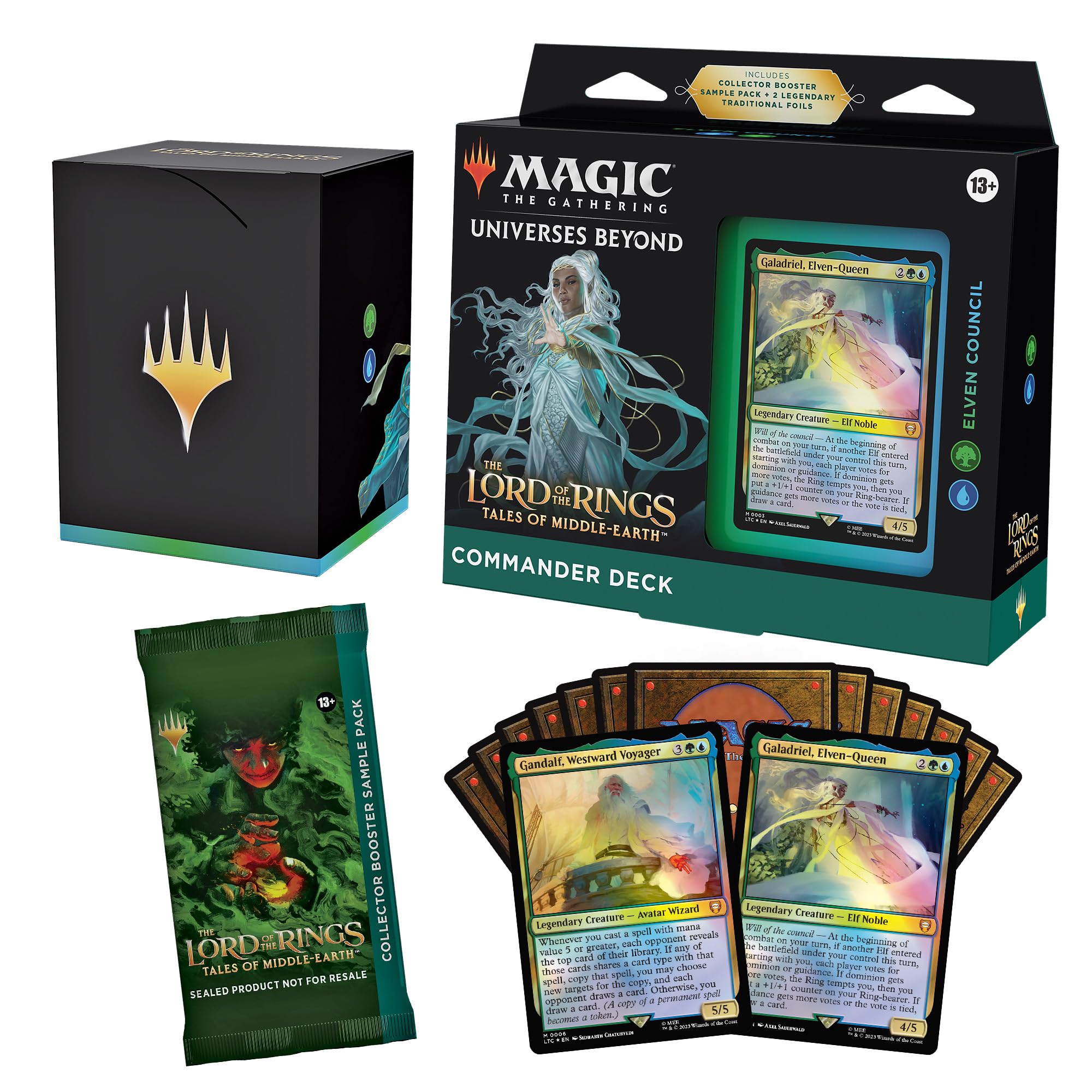 Magic: The Gathering The Lord of The Rings: Tales of Middle-Earth Commander Deck 3 + Collector Booster Sample Pack