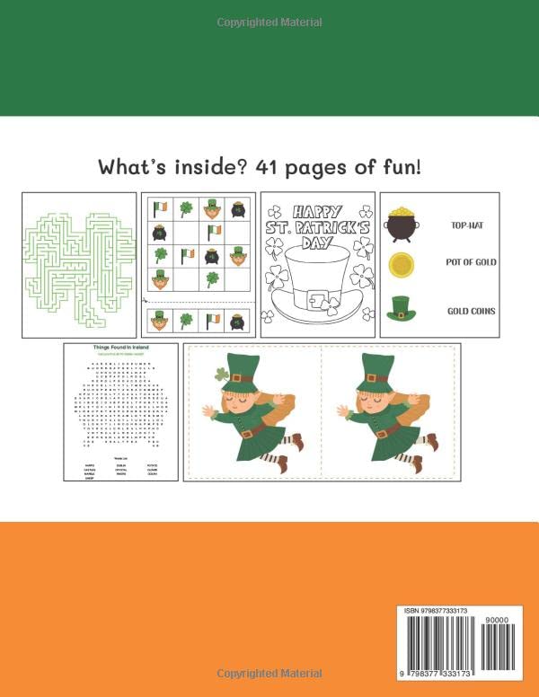 Fun-4-Kids St. Patrick's Day Activity Book: Trace • Color • Word Search • Crossword • Maze • And More! (Fun-4-Kids Activity Books)