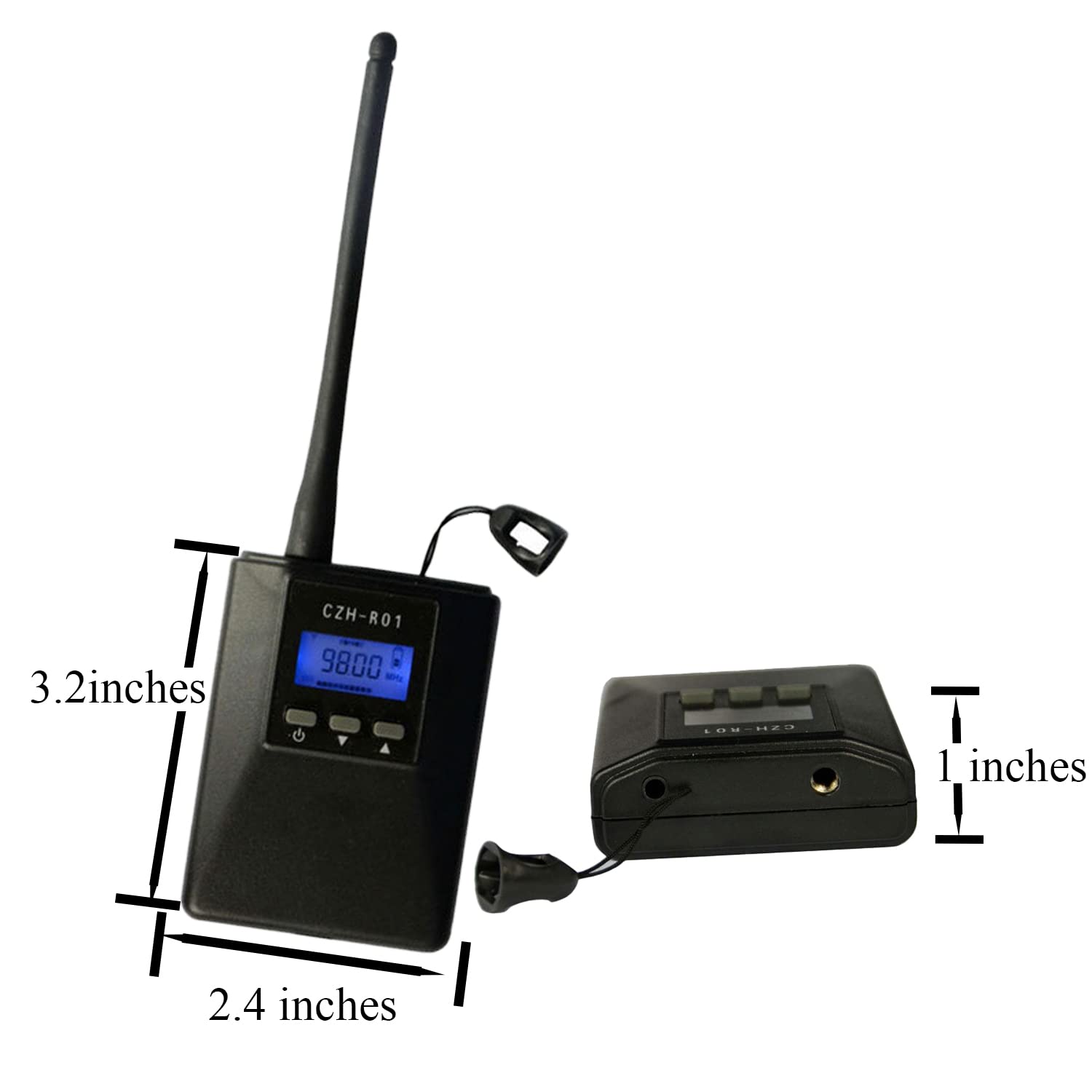 Portable Stereo FM Wireless Receiver High Sensitivity Volume Adjustable Reusable Battery