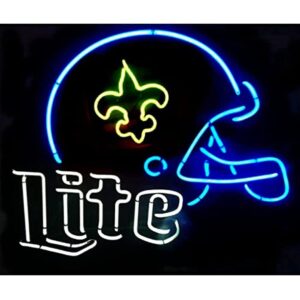 Prouten 20inx16in Millers Lite New Orleans Sports Logo Saint Helmet Neon Sign Light Man Cave Bar Pub Beer Gift Neon Lamp