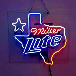 prouten 20in miller lites texas neon sign acrylic home gift artwork wall decor neon light