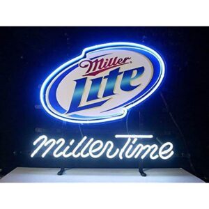 prouten® new 20inx16in millers lite miller time neon sign (multiple sizes) man cave bar pub beer handmade neon light