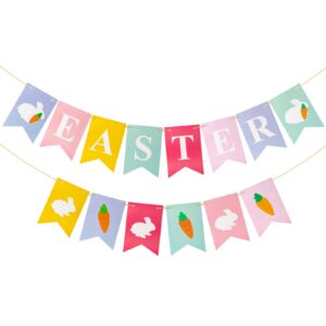 happy easter banner, easter garland banner for easter decorations home office school outdoor party supply