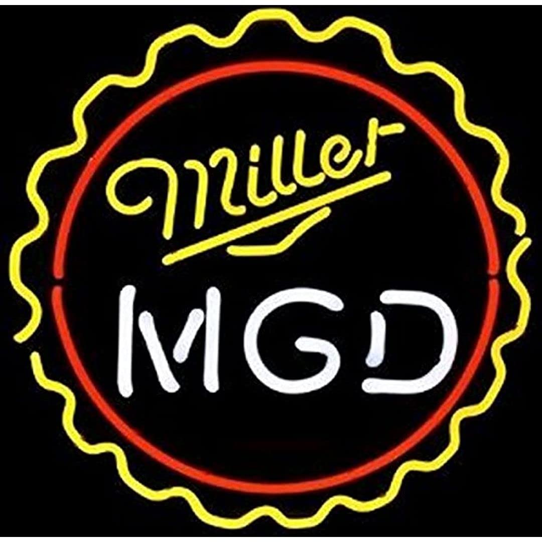 Prouten !Super Bright! New Miller MGD Sign Handcrafted Real Glass Neon Light Sign Home Beer Bar Pub Recreation Room Game Room Windows Garage Wall Sign 19x15