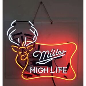 prouten 20in millers high life deer neon sign acrylic beer pub bar handmade wall decor neon light