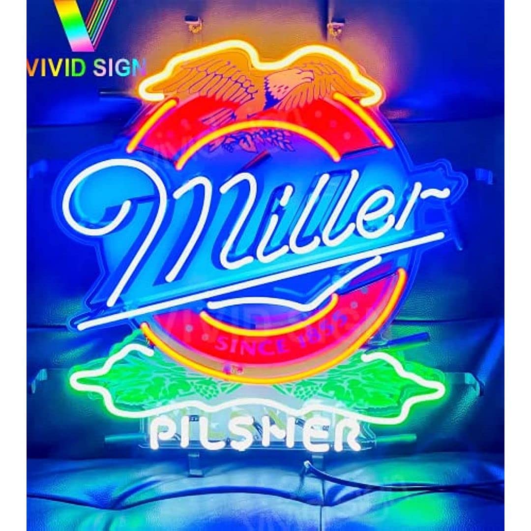 Prouten 20inx16in Miller Pilsner Eagle Neon Sign Neon Light with HD Vivid Printing Tech