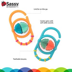 Sassy Eco Shake & Spin Rattles | Made Green with Plant-Based Plastic | 3+ Months