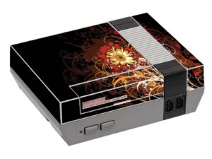 lidstyles vinyl protection skin kit decal sticker compatible with nes console (fire flower)