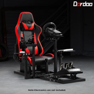 Dardoo G920 Flight Racing Simulator Cockpit with Ergonomic Seat Fits for Logitech/Hotas Warthog/Thrustmaster G29 G923 T150,PC,Adjustable Steering Wheel Stand,Excluding Wheel,Pedal,Handbrake & Joystick