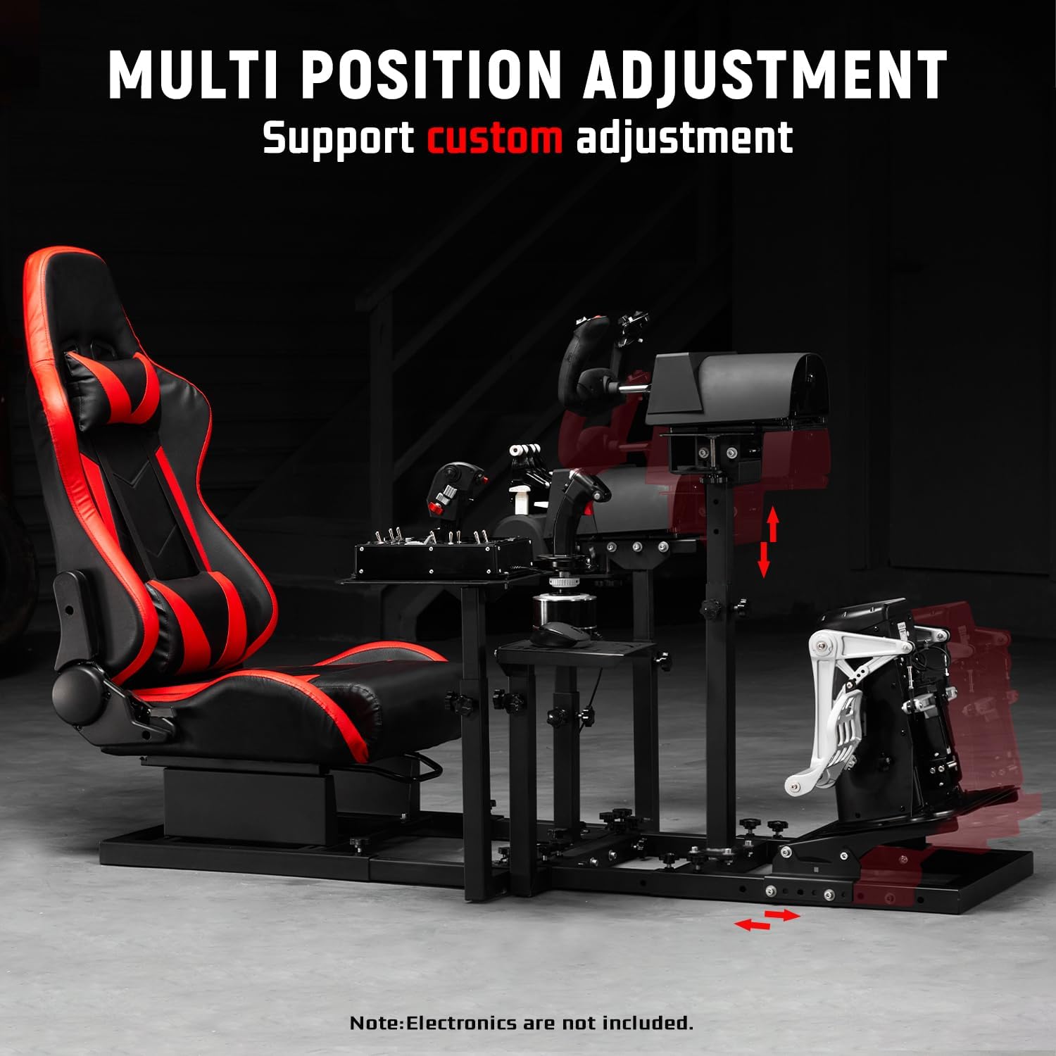 Dardoo G920 Flight Racing Simulator Cockpit with Ergonomic Seat Fits for Logitech/Hotas Warthog/Thrustmaster G29 G923 T150,PC,Adjustable Steering Wheel Stand,Excluding Wheel,Pedal,Handbrake & Joystick