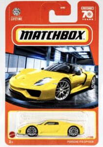 matchbox porsche 918 spyder 77/100 (yellow)