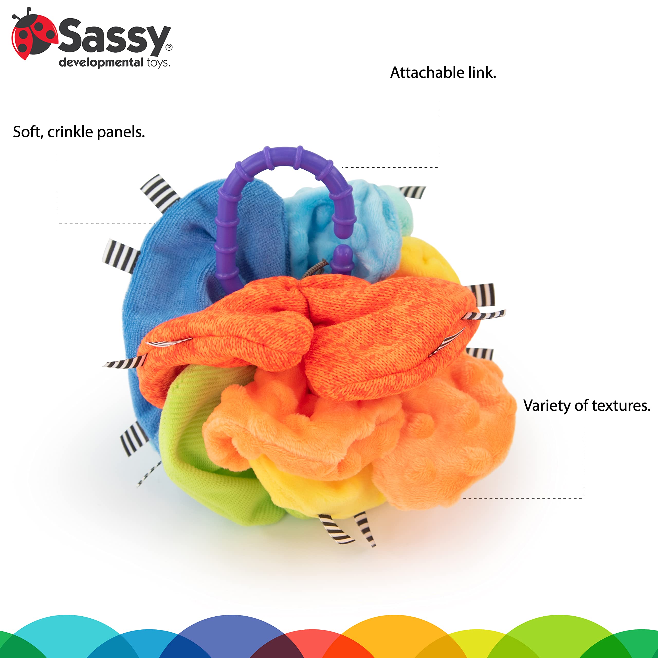 Sassy Crinkle Ball, Sensory Toy, 3+ Months