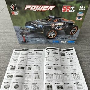 WLtoys 104018 1:10 2.4G Racing Remote Control Car 55KM/H 4WD Large Alloy Electric Remote Control Crawler Children's Toy (104018 1 * 2200mAh)