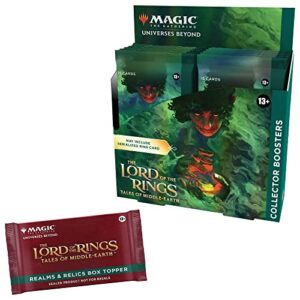 magic: the gathering the lord of the rings: tales of middle-earth collector booster box - 12 packs + 1 box topper card