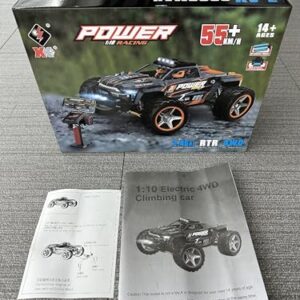 WLtoys 104018 1:10 2.4G Racing Remote Control Car 55KM/H 4WD Large Alloy Electric Remote Control Crawler Children's Toy (104018 1 * 2200mAh)