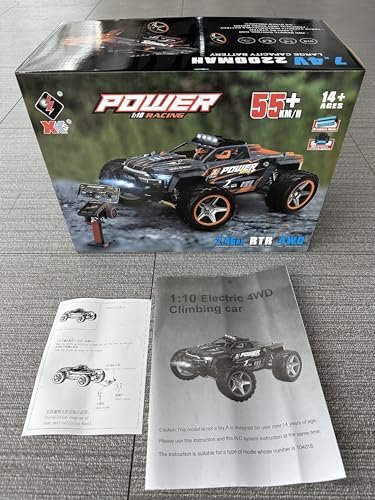 WLtoys 104018 1:10 2.4G Racing Remote Control Car 55KM/H 4WD Large Alloy Electric Remote Control Crawler Children's Toy (104018 1 * 2200mAh)