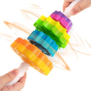 BYFWH Baby Spin Stack Toy,Premium Stacking Toy for Kids,Baby Spinning Toy,Stacking Toy for Babies and Toddlers,Educational Toddler Learning Toys,Autism Spin Stack Toys,Rainbow Spinning Wheel Toys