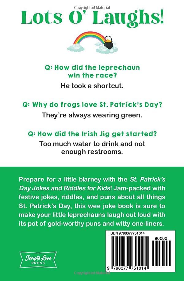 St. Patrick's Day Jokes & Riddles for Kids Ages 8-12: The Funniest and Best St. Patrick's Day Jokes, Riddles, Tongue Twisters, Knock-Knock Jokes, and ... for Kids: Kids Joke books ages 7-9 8-12