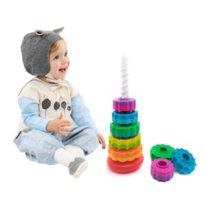 BYFWH Baby Spin Stack Toy,Premium Stacking Toy for Kids,Baby Spinning Toy,Stacking Toy for Babies and Toddlers,Educational Toddler Learning Toys,Autism Spin Stack Toys,Rainbow Spinning Wheel Toys