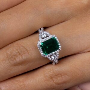 KRITTIKA JEWELLERS womens 925 sterling silver ring (Green, 7)