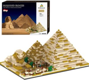 fulholpe egyptian pyramids micro bricks mini building blocks set (1,456 pieces) - world famous architectural model set modular building kit