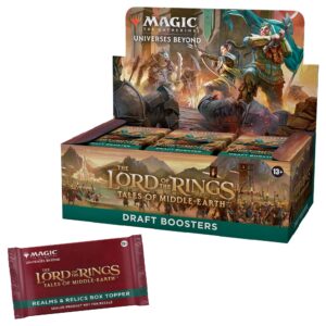 magic: the gathering the lord of the rings: tales of middle-earth draft booster box - 36 packs + 1 box topper card