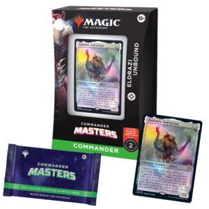 magic: the gathering commander masters commander deck - eldrazi unbound (100-card deck, 2-card collector booster sample pack + accessories)